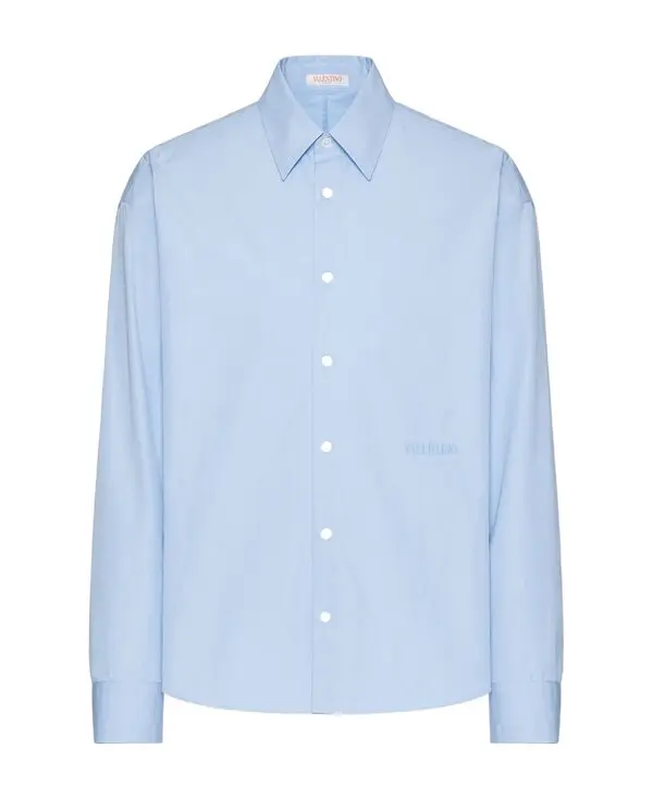 Valentino Garavani Buttoned Long-sleeved Shirt - Light Blue