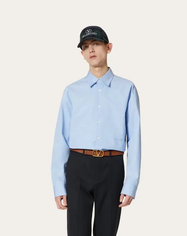 Valentino Garavani Buttoned Long-sleeved Shirt - Light Blue