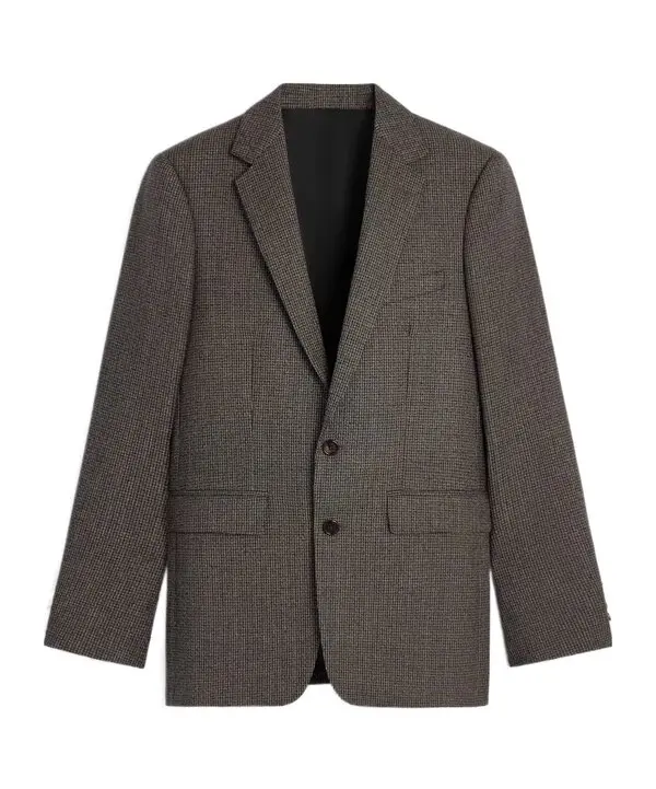 Celine Classic Jacket In Micro Houndstooth Wool