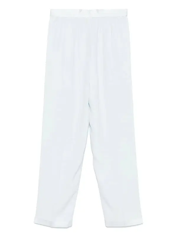 FORTE_FORTE Tailored Trousers With Pleat Detailing And Turn-up Cuffs - White