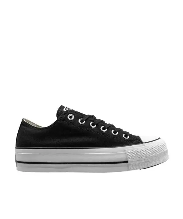 CONVERSE Round Toe Lace Up Platform Sneakers - Black