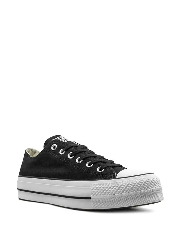 CONVERSE Round Toe Lace Up Platform Sneakers - Black
