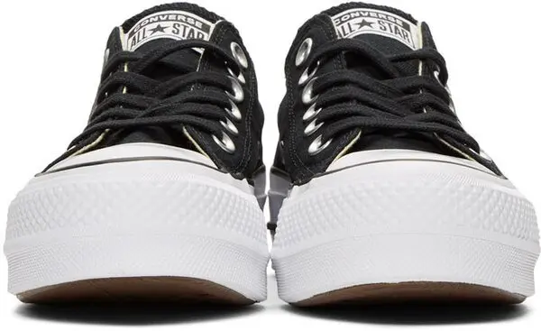 CONVERSE Round Toe Lace Up Platform Sneakers - Black