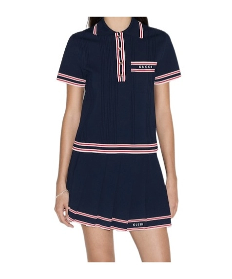 Gucci Striped Trim Polo Top