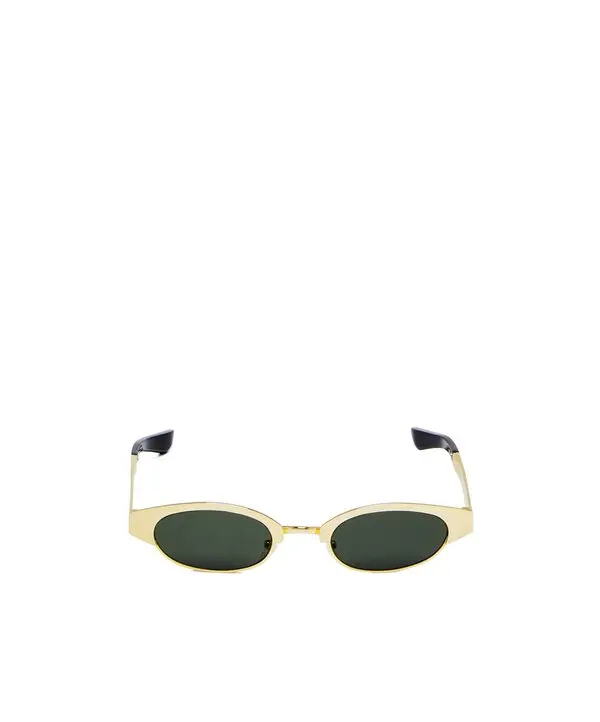 Alexander McQueen Oval Frame Sunglasses - Golden