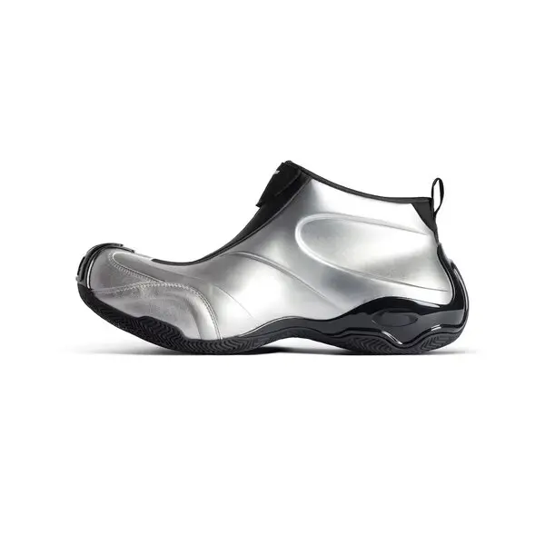 Balenciaga Loop Sports Icon Logo Debossed Basketball Sneakers - Silver/black