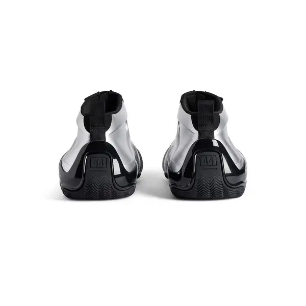Balenciaga Loop Sports Icon Logo Debossed Basketball Sneakers - Silver/black