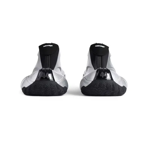 Balenciaga Loop Sports Icon Logo Debossed Basketball Sneakers - Silver/black