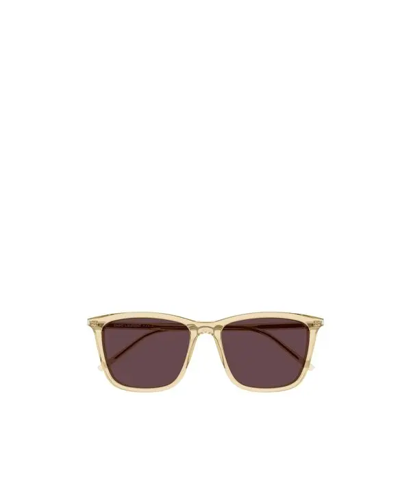 Saint Laurent Square Frame Sunglasses With Logo Detail - Red