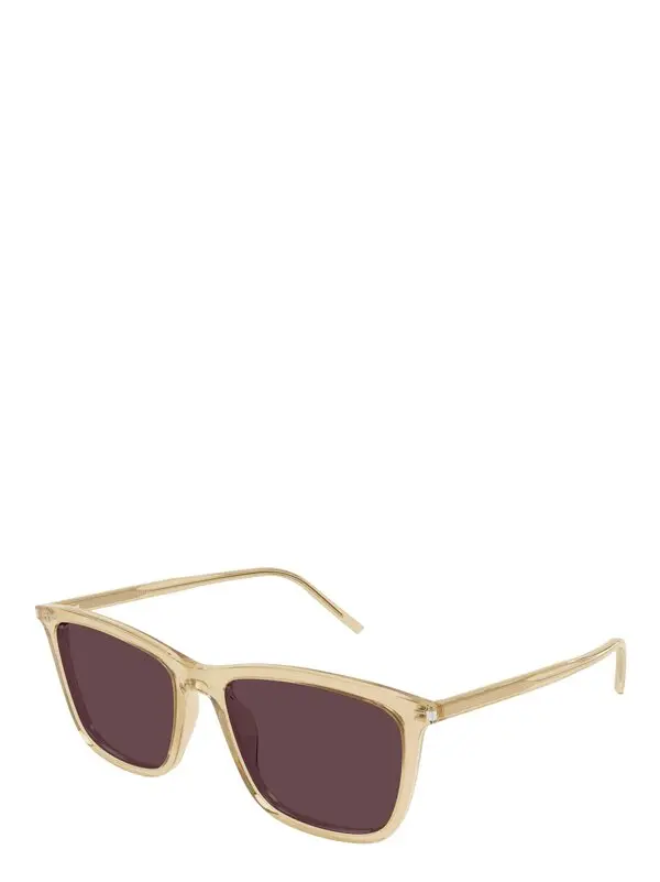 Saint Laurent Square Frame Sunglasses With Logo Detail - Red