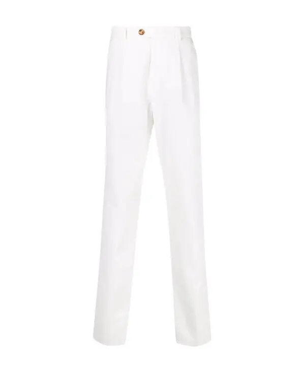 Brunello Cucinelli Pleated Straight-leg Trousers - White