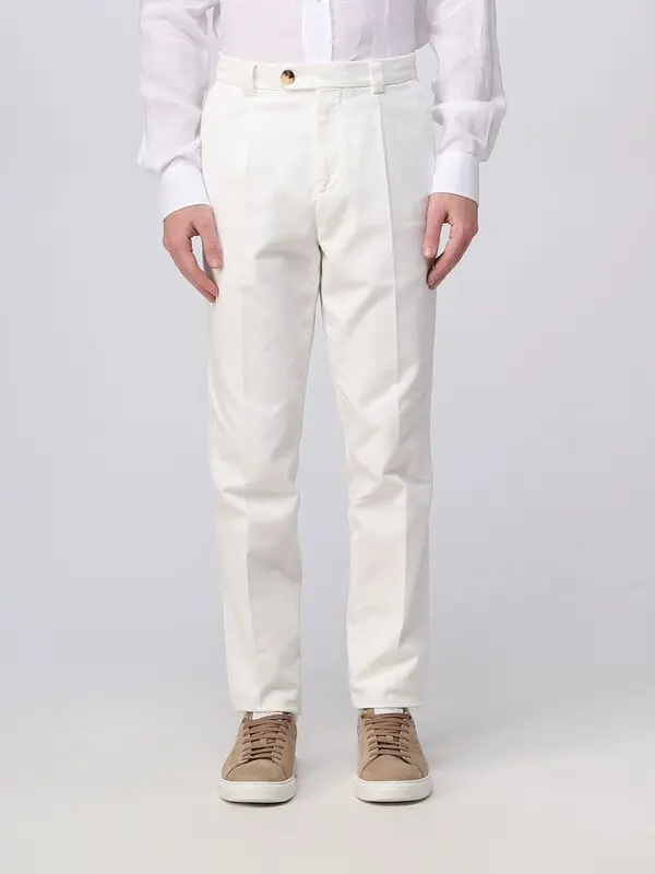 Brunello Cucinelli Pleated Straight-leg Trousers - White