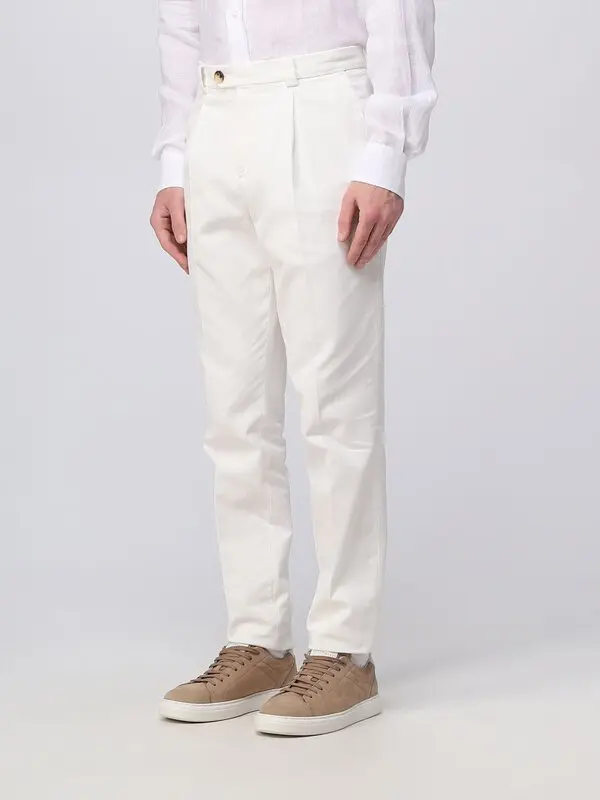 Brunello Cucinelli Pleated Straight-leg Trousers - White