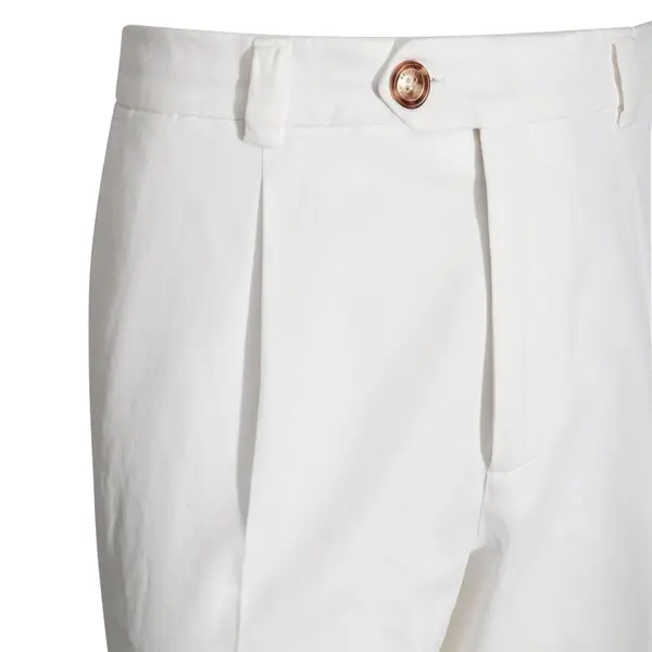 Brunello Cucinelli Pleated Straight-leg Trousers - White