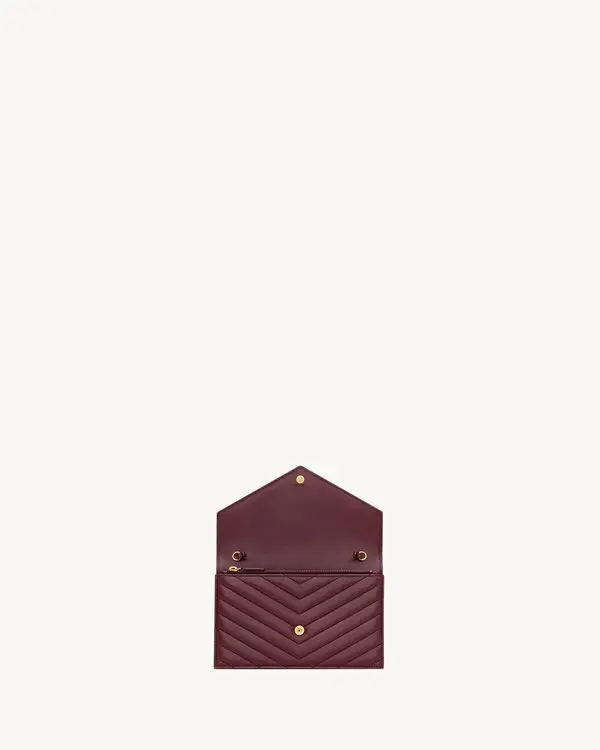 Saint Laurent Envelope Cassandre Chain Wallet - Red