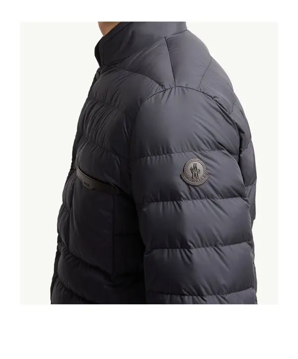 Moncler Kenai Mid-length Down Jacket With Stand Collar - Dark Blue