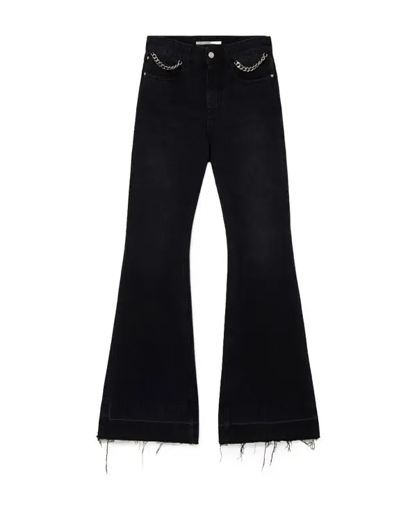 Stella McCartney Chain Embellished Flared Jeans - Black