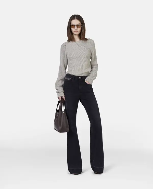 Stella McCartney Chain Embellished Flared Jeans - Black