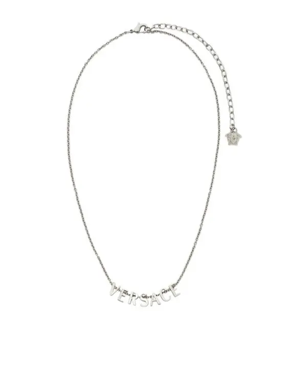 Versace Logo Lettering Necklace - Silver