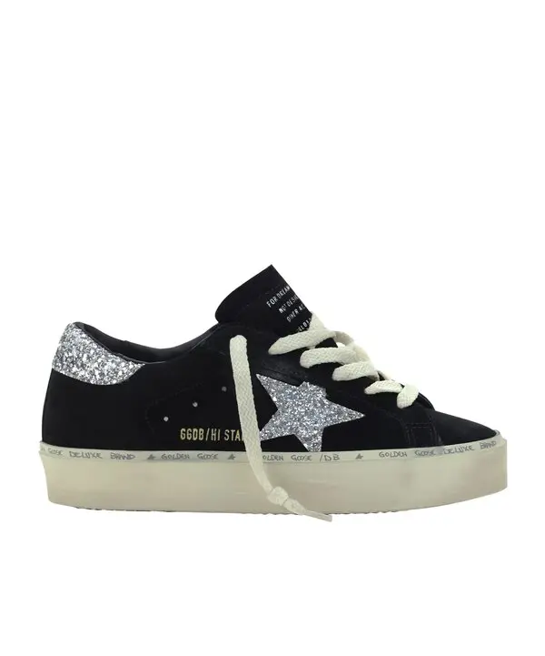 GOLDEN GOOSE Hi Star Glittered Sneakers - Black