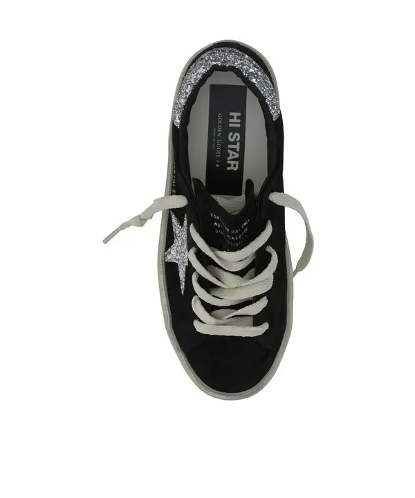 GOLDEN GOOSE Hi Star Glittered Sneakers - Black