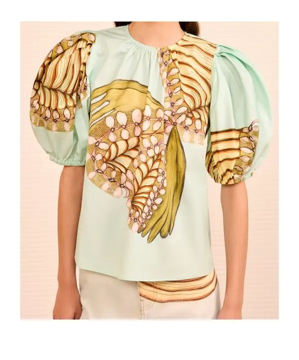 Ulla Johnson Ravena Puff Sleeve Top - Multicolor