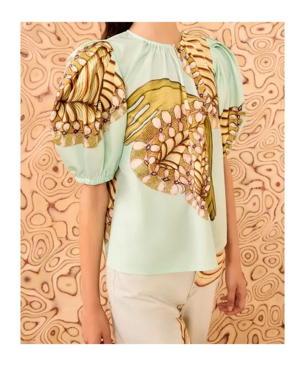 Ulla Johnson Ravena Puff Sleeve Top - Multicolor