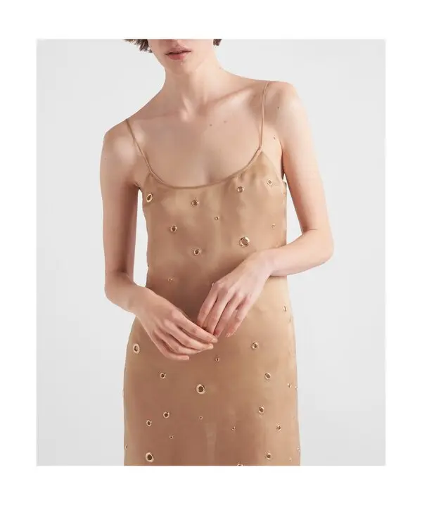 Prada Square Neck Strapped Dress