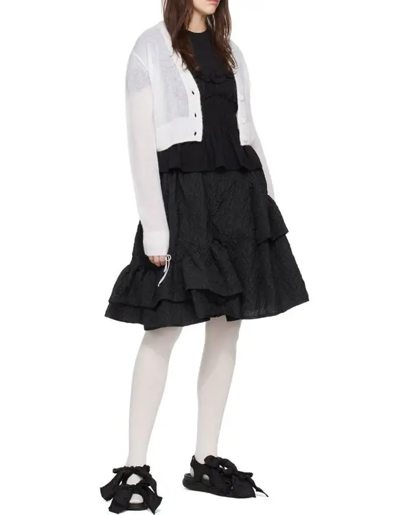 Cecilie Bahnsen Asymmetric Matelassé Midi Skirt