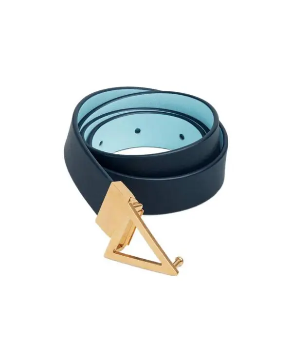 Bottega Veneta Double-sided Triangular Buckle Belt - Blue