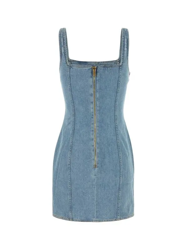 Balmain Button-front Denim Mini Dress