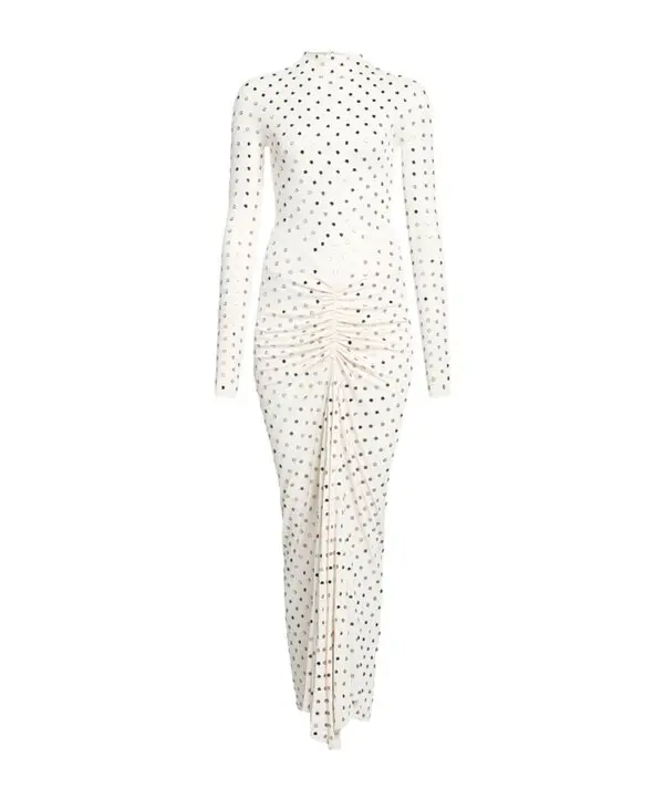 Alaïa Embellished Ruched Midi Dress - No