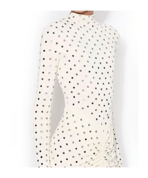 Alaïa Embellished Ruched Midi Dress - No