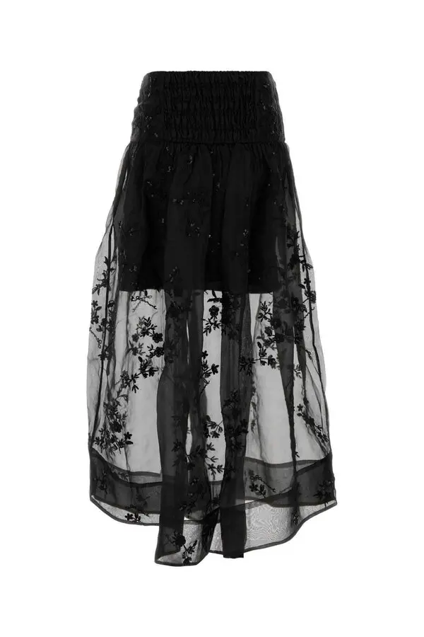 GANNI Embellished Organza Midi Skirt
