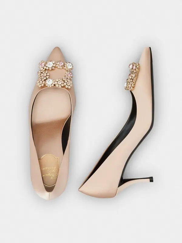 ROGER VIVIER Embellished Pointed-toe Pumps - Pink