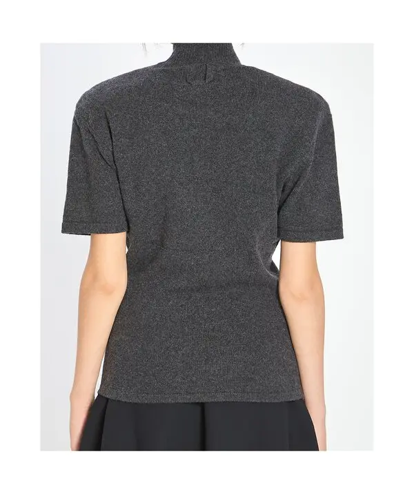 Jacquemus Ribbed High-neck Short-sleeve Sweater