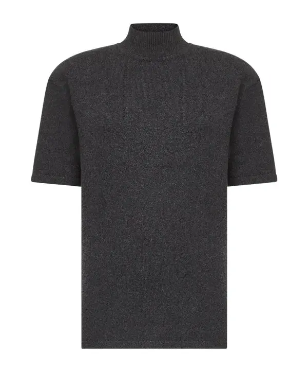 Jacquemus High Neck Knitted Top - Dark Gray