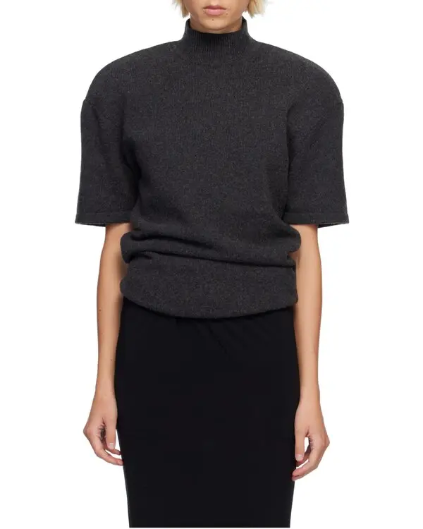 Jacquemus High Neck Knitted Top - Dark Gray