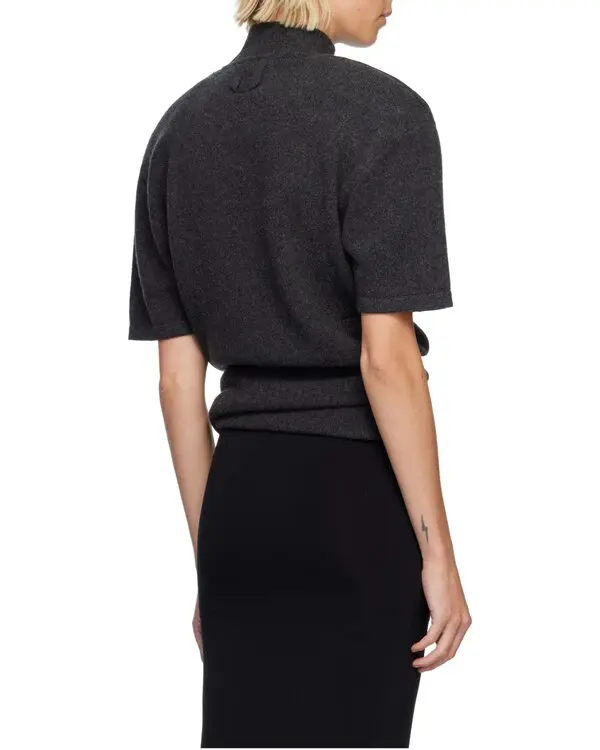 Jacquemus High Neck Knitted Top - Dark Gray