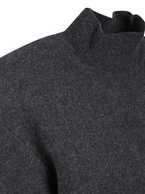 Jacquemus High Neck Knitted Top - Dark Gray