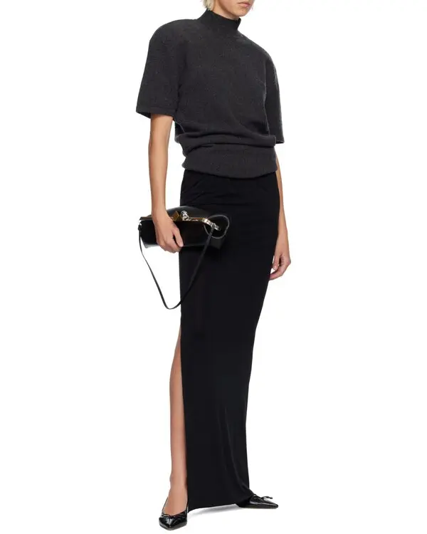 Jacquemus High Neck Knitted Top - Dark Gray