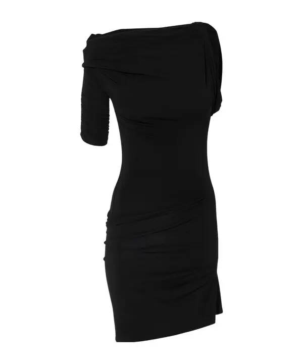 Jacquemus Draped Pleated Dress - Black