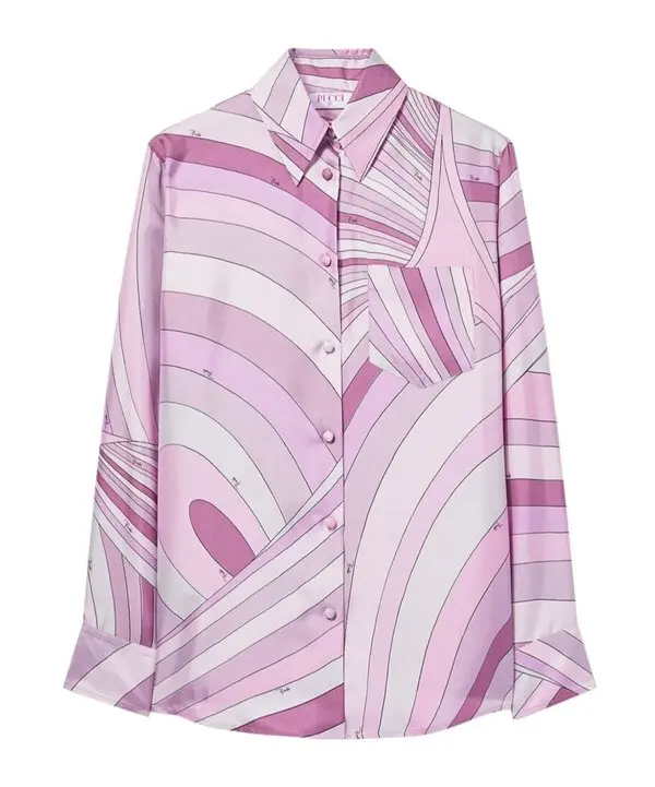 Emilio Pucci Graphic Print Silk Shirt - Purple