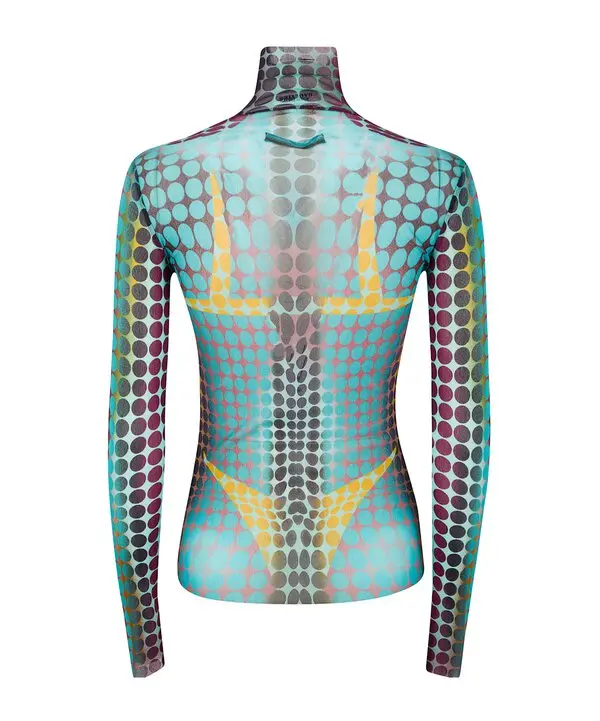 JEAN PAUL GAULTIER High-neck Polka Dot Top