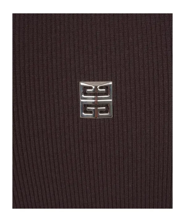 Givenchy 4g Plaque Ribbed Tank Top - Dark Brown