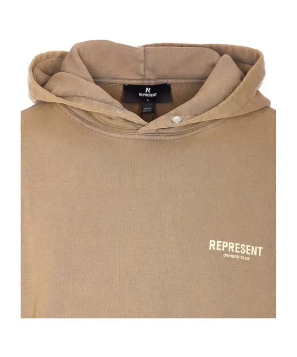 REPRESENT Owners' Club Hoodie With Kangaroo Pocket And Ribbed Details - Nude