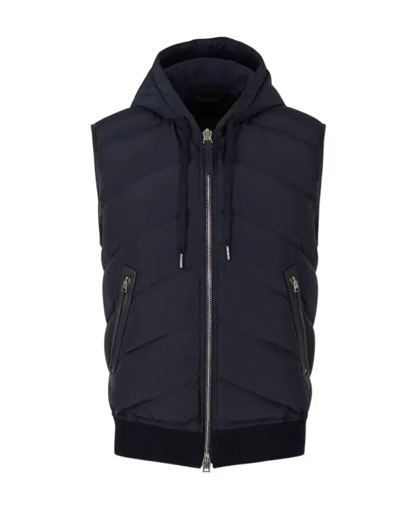 TOM FORD Padded Down Vest With Integrated Hood