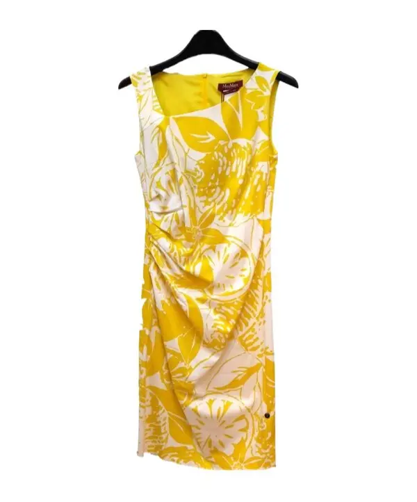 Max Mara Sleeveless Printed Dress - Yellow