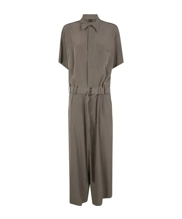 Y’s Belted Pocket Jumpsuit - Beige