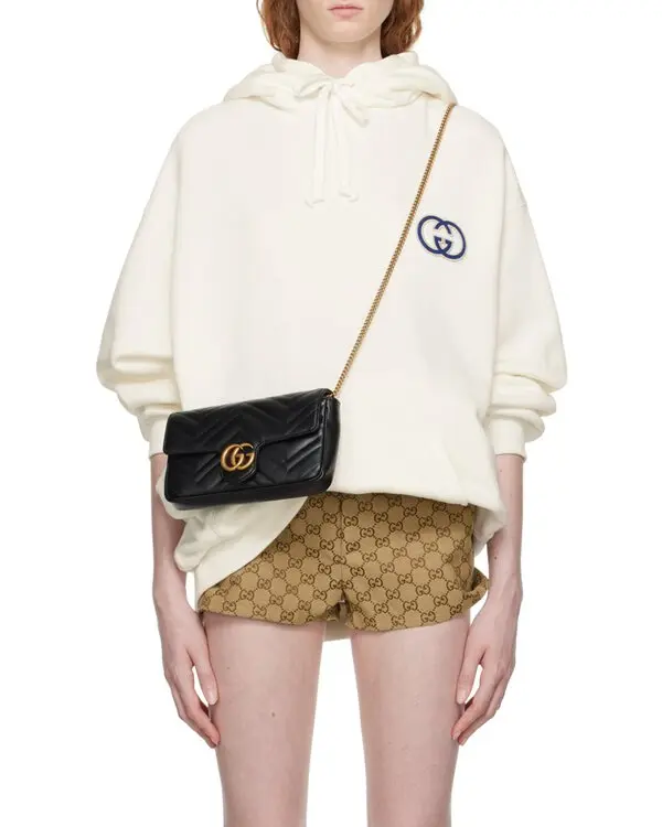 Gucci Gg Logo Motif Embroidered Hoodie